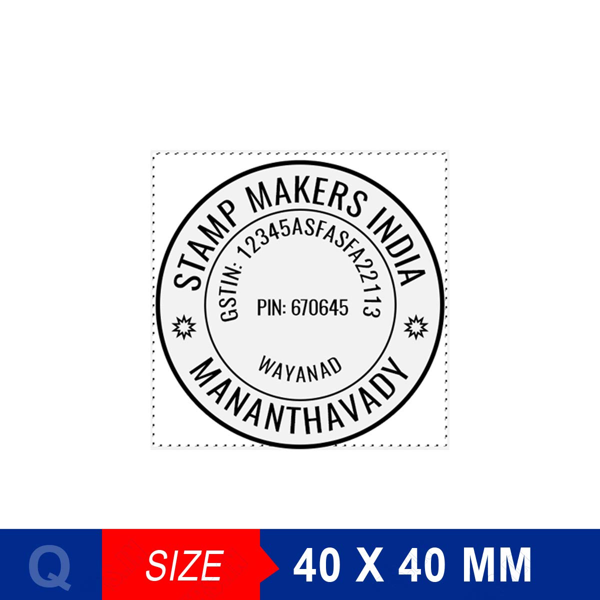 Round Seal Rubber Stamp