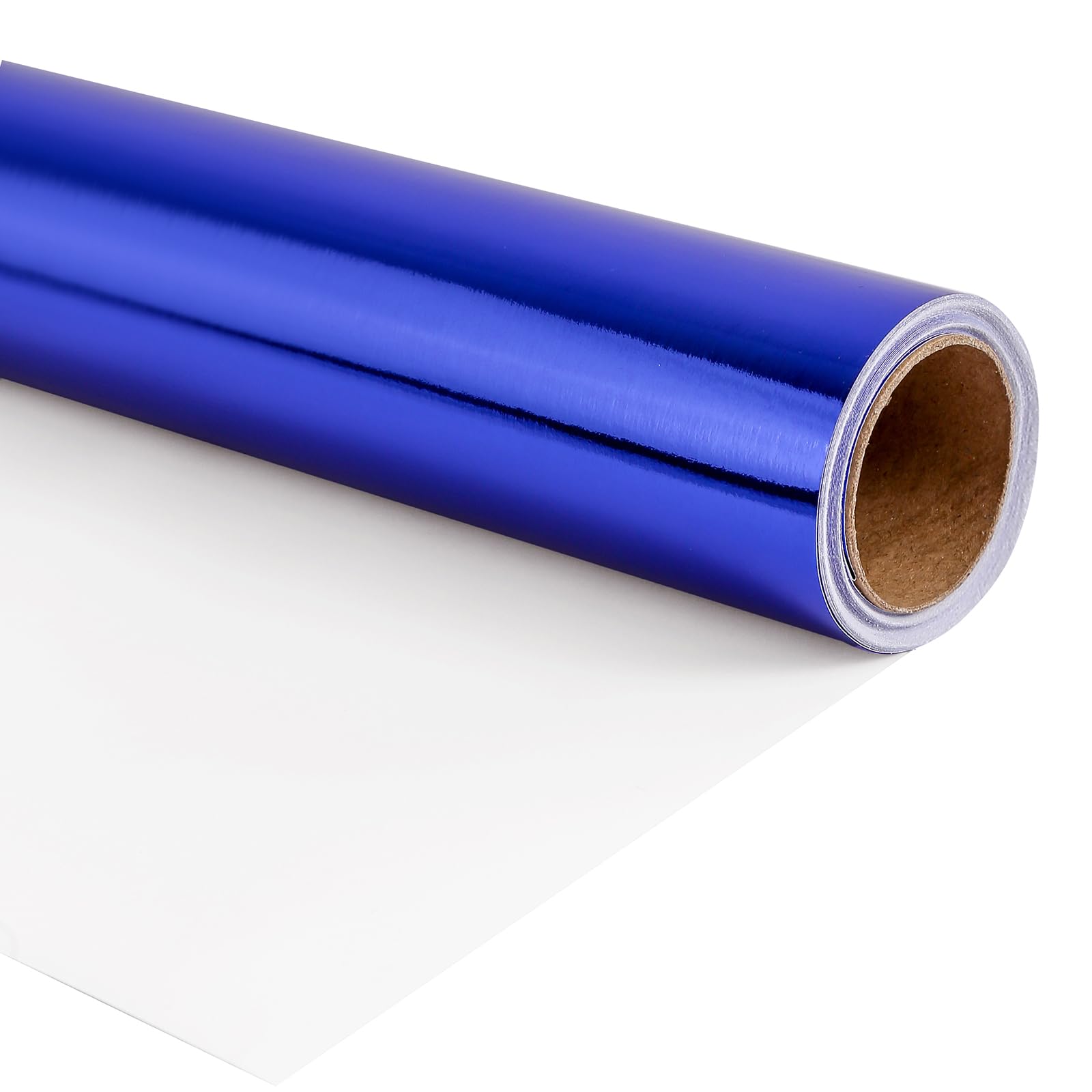 Amazon.com: BULKYTREE Blue Metallic Wrapping Paper, Solid Color Paper ...