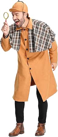 Amazon.com: JUST FOR PARTY Men's Detective Costume, Sherlock Holmes ...