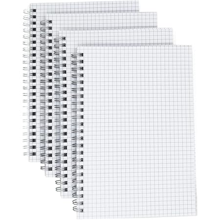 B5 Quad Ruled Spiral Notebook (2-Pack) - AHGXG Spiral Graph Notebook 7 ...