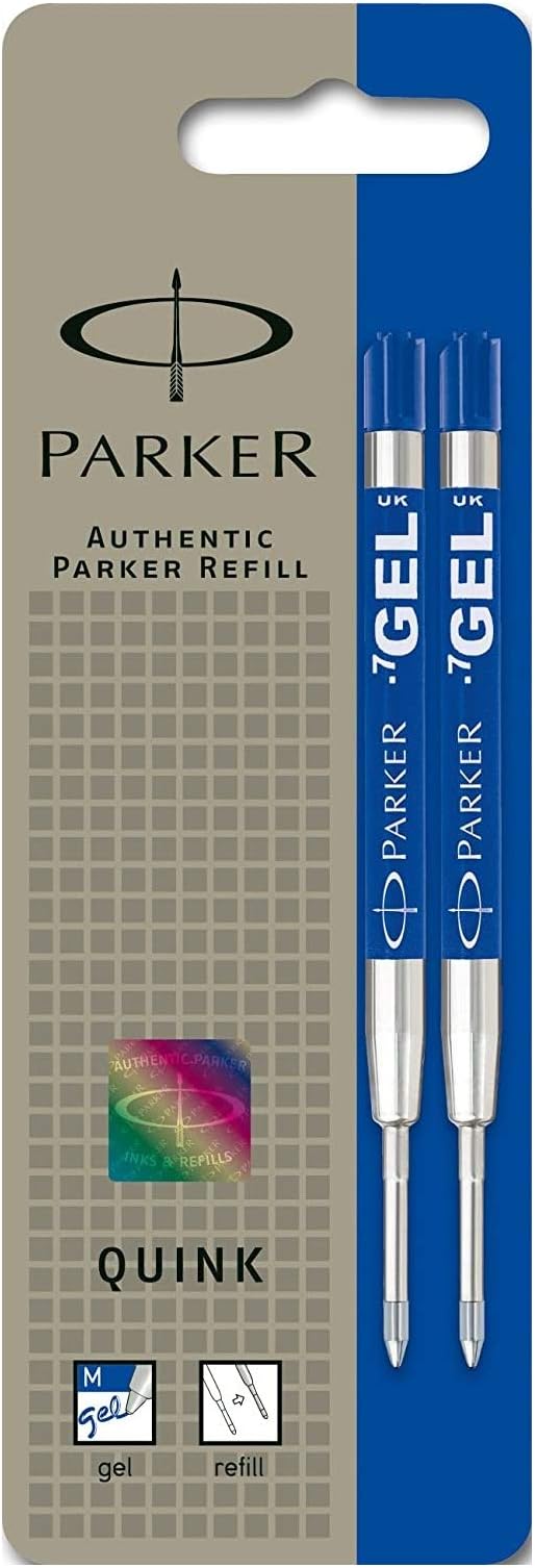 Parker Gel Pen Refills | Medium Tip (0.7mm) | Black QUINK Ink | 2 Count : Amazon.co.uk ...