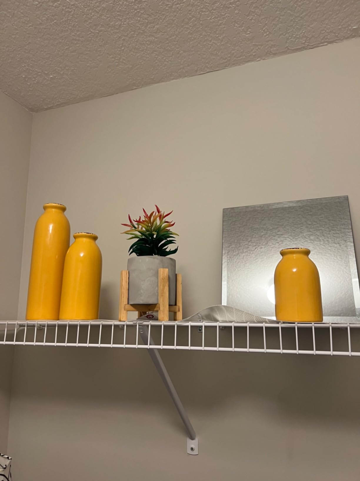 Amazon.com: Ceramic Yellow Vases Set,Rustic Decorative Flower Vases ...