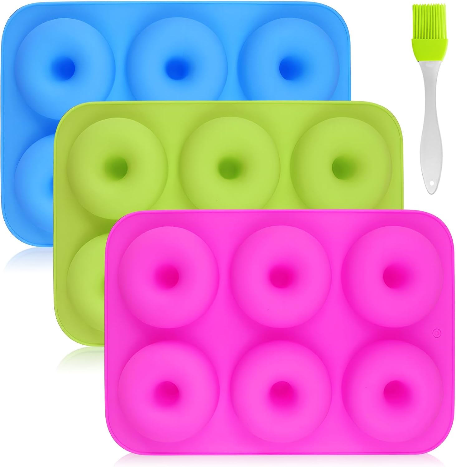 TW1TGOFT 3Pcs Donut-Form mit 6 Mulden, Silikon Antihaftbeschichtet ...