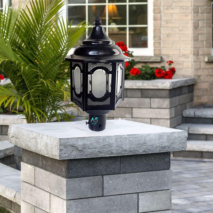 AS DEKORE LIGHTS Black Metal Decorative Outdoor Gate Light Lamp for ...