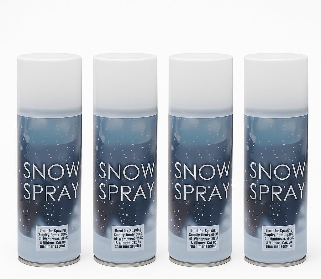 Lizzy 4 Pack Artificial Snow Spray for Christmas Trees, Windows ...