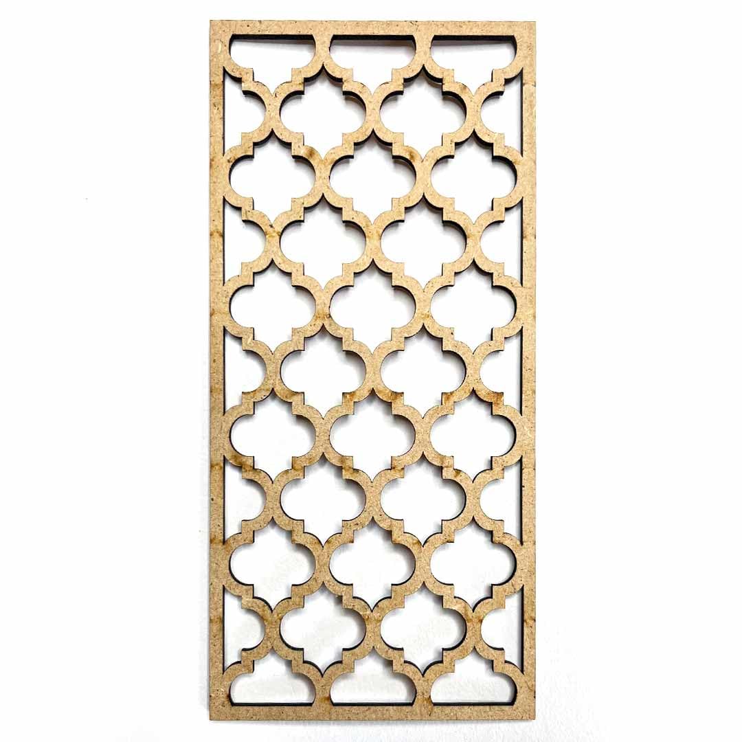 Mughal Jali Pine Wall Art Panel 6x3inches Unfinished Mdf Lattice ...