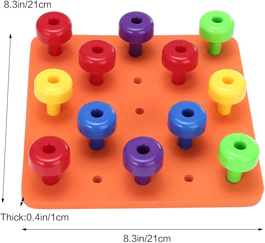 Toddlers Preschoolers 30 Pieces ABS Pegs Board Set Educational Puzzle ...
