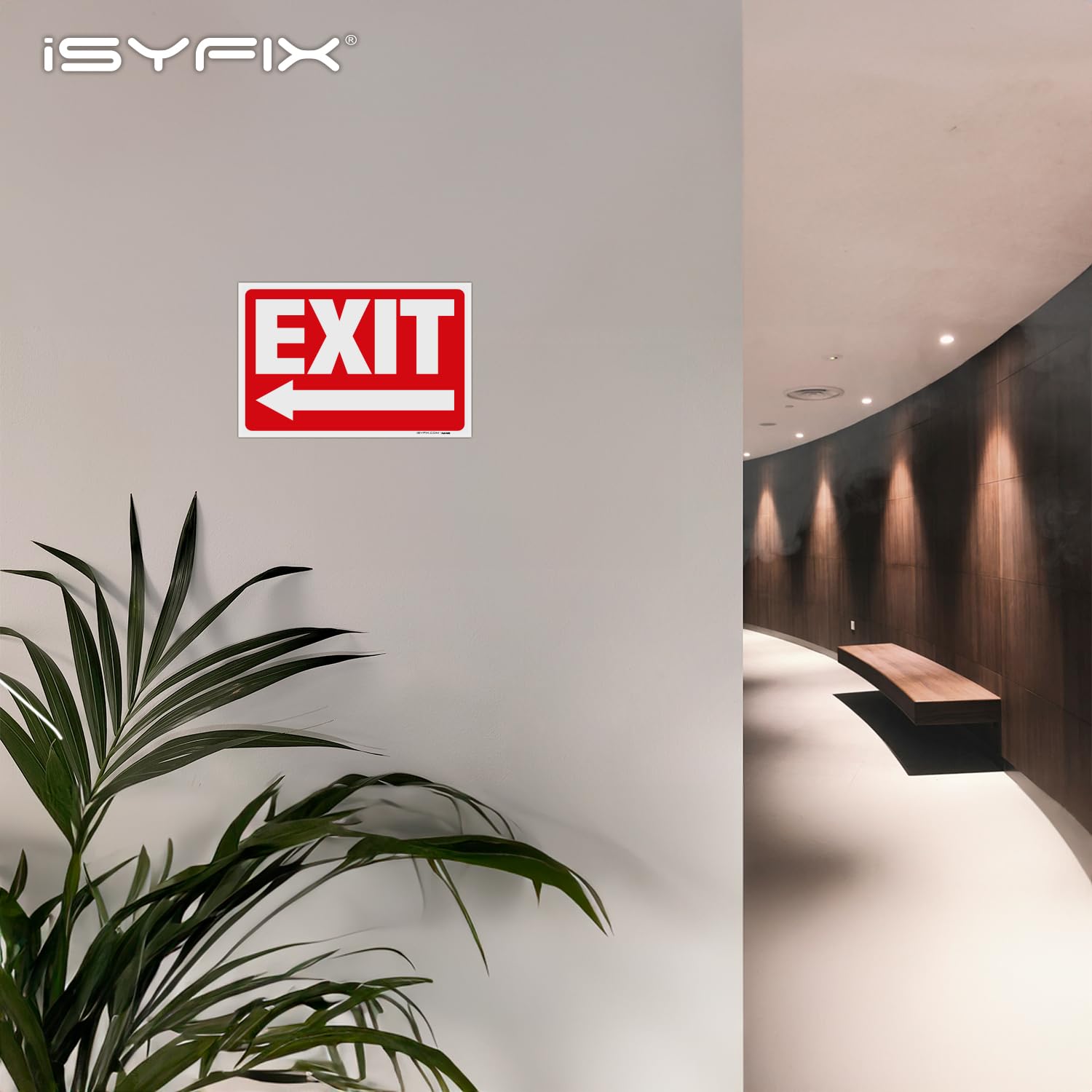 Snapklik.com : iSYFIX Exit Signs Stickers 2 Pack 10x7 Inch - Laminated ...
