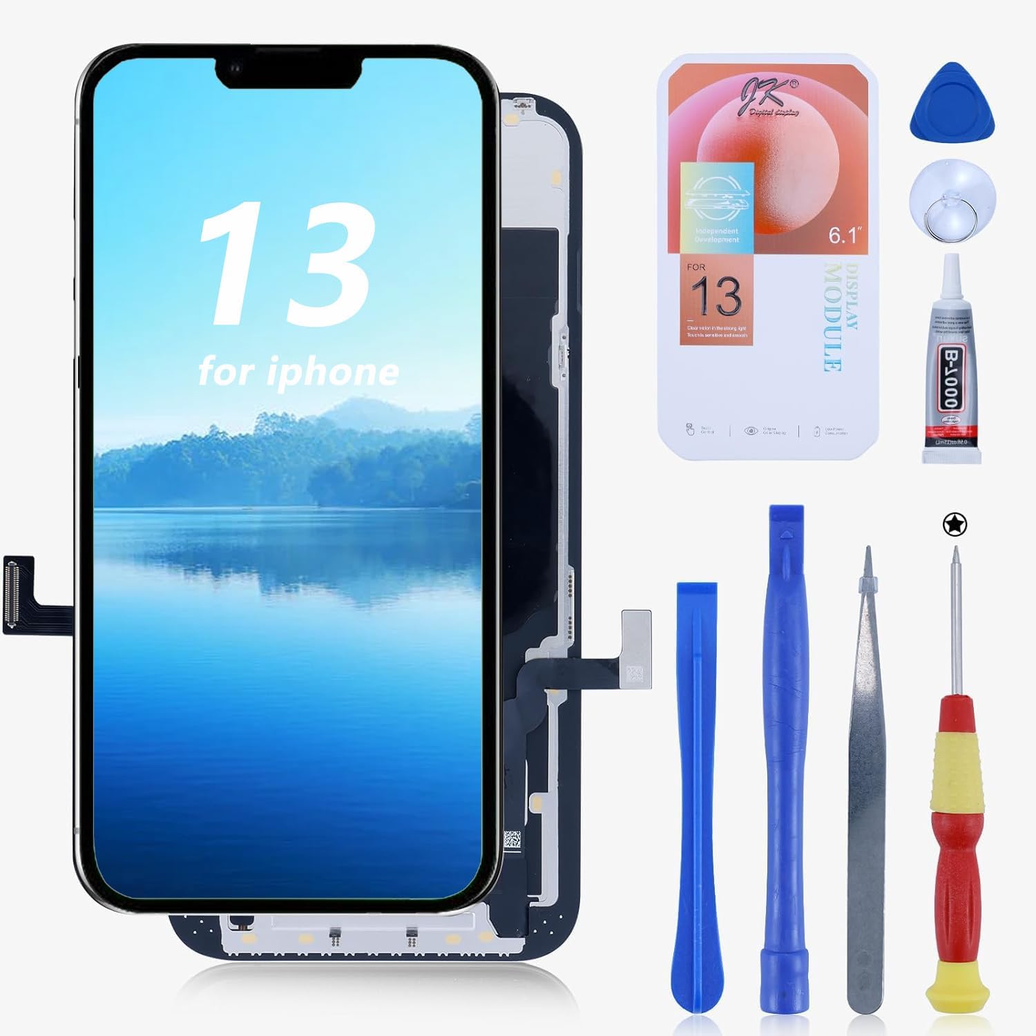 Amazon.com: LCD Screen Replacement for iPhone 13 6.1 inch (Model A2633 ...