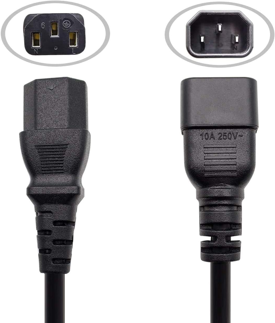 C13 to C14 Power Cable Transfer Connection Cable Adapter Mains Lead ...