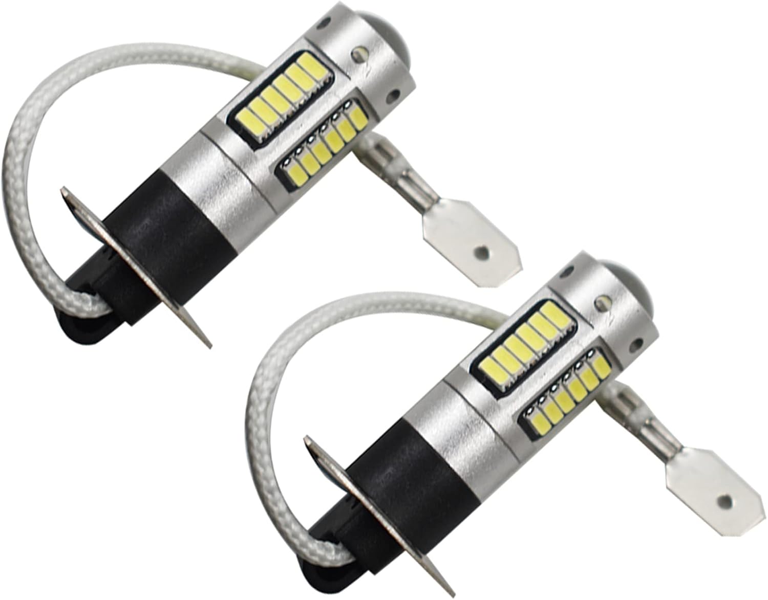 Amazon.com: waltyotur 2 x H3 40-SMD Led Bulbs Pure White 6000k 4014 Led ...