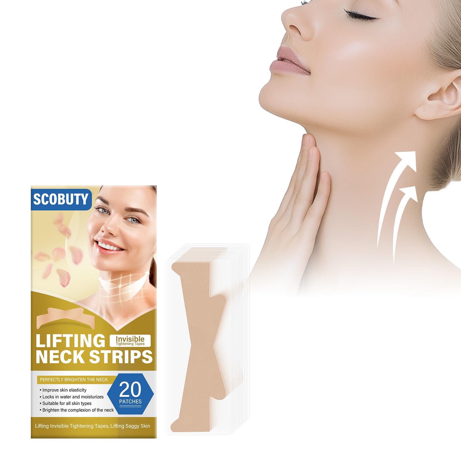 Amazon.com: SCOBUTY Neck Wrinkle Patches, 20 PCS Neck Tape, Reusable ...