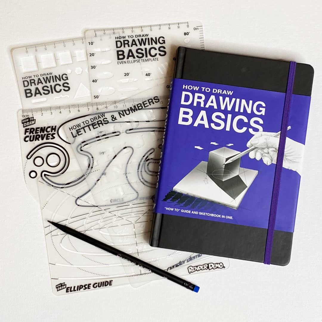 How to Draw DRAWING BASICS Sketchbook & Stencils SET: Mark Kokavec ...