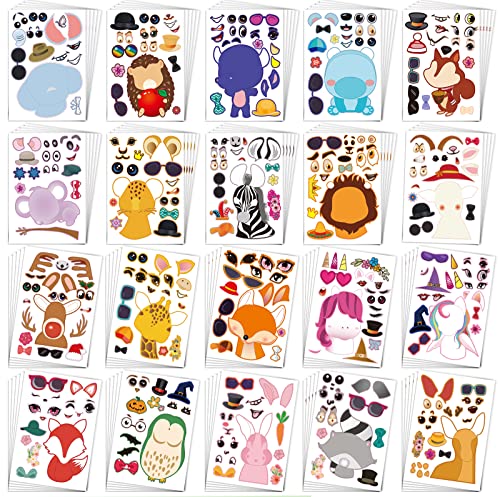 Sinceroduct 100 Sheets Make a Face Stickers for Kids, Make Your Own ...