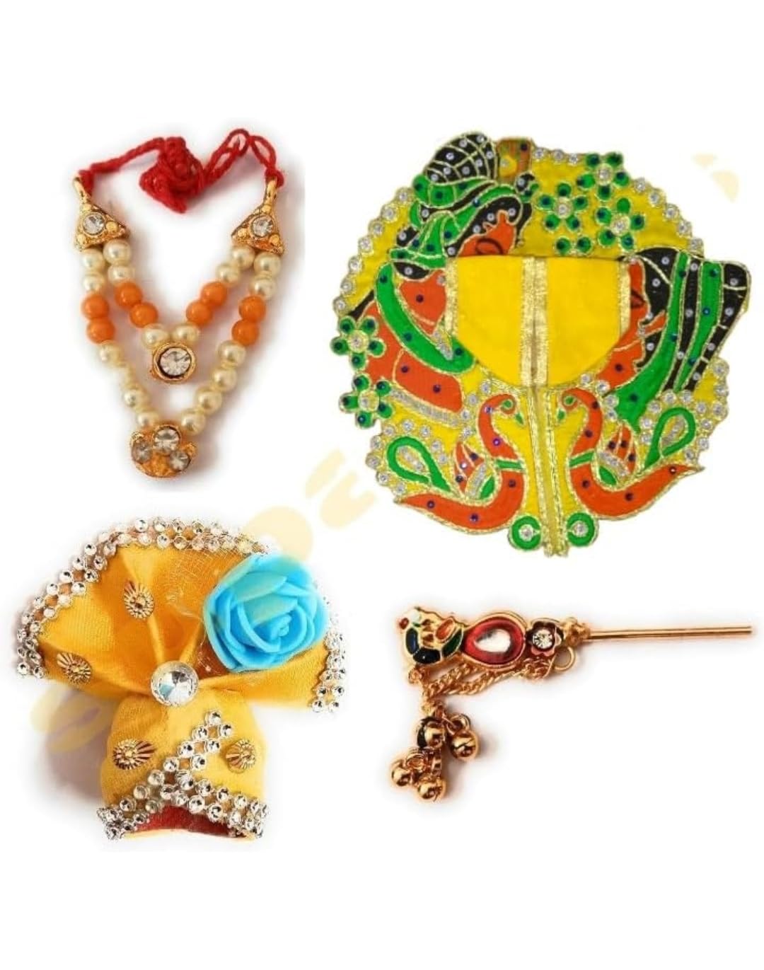 suparia's® laddu Gopal Dress,mala,Flower pagdi,and bansuri Combo Saver ...