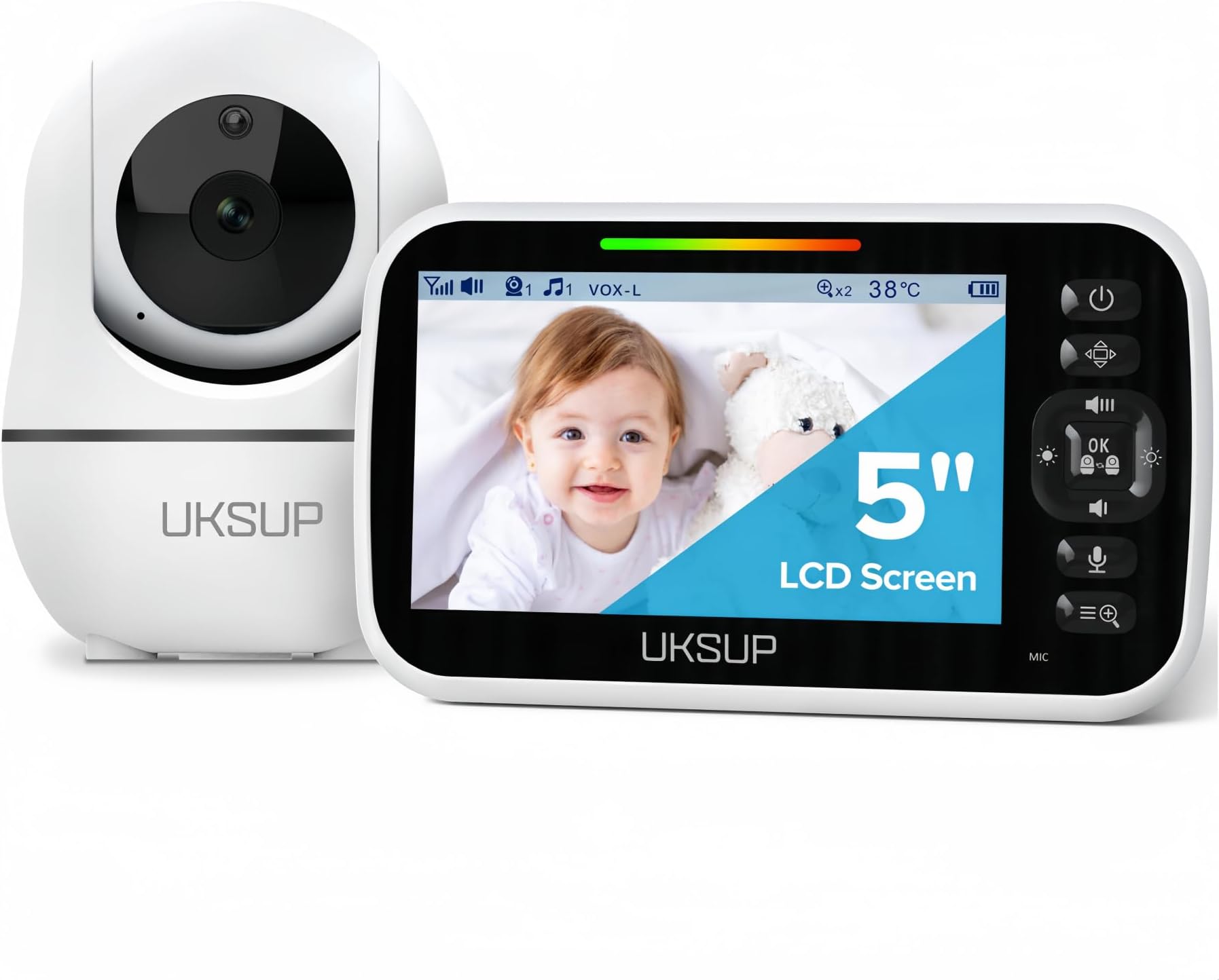 Amazon.com: Blemil Baby Monitor with 30-Hour Battery, 5" Large Split ...