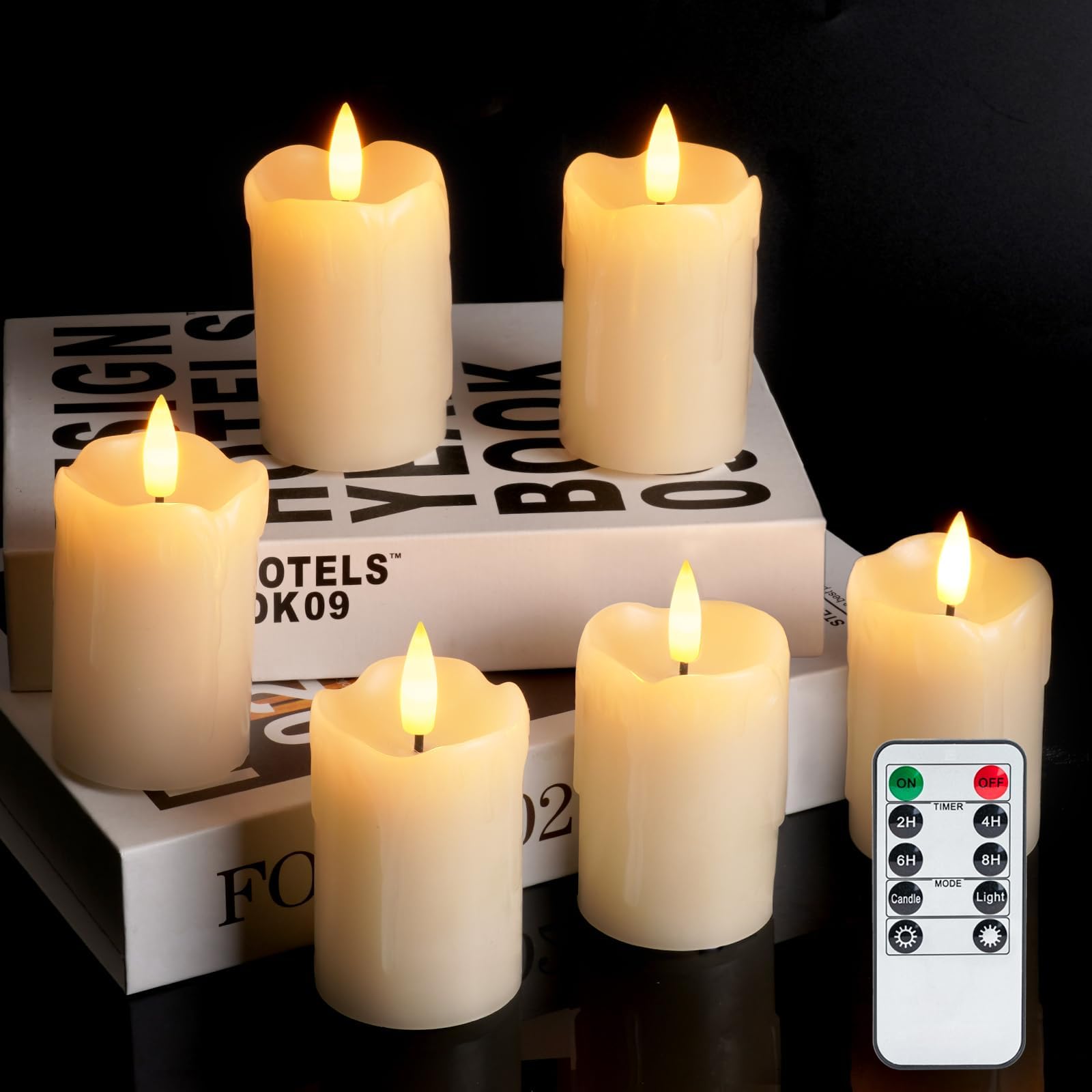 Amazon.com: 5plots 400+ Hour Timer Remote Control Flameless Candles, 2 ...