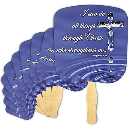 Amazon.com: Sherr 100 Pcs Christian Church Fans Bulk The Lord's Prayer ...