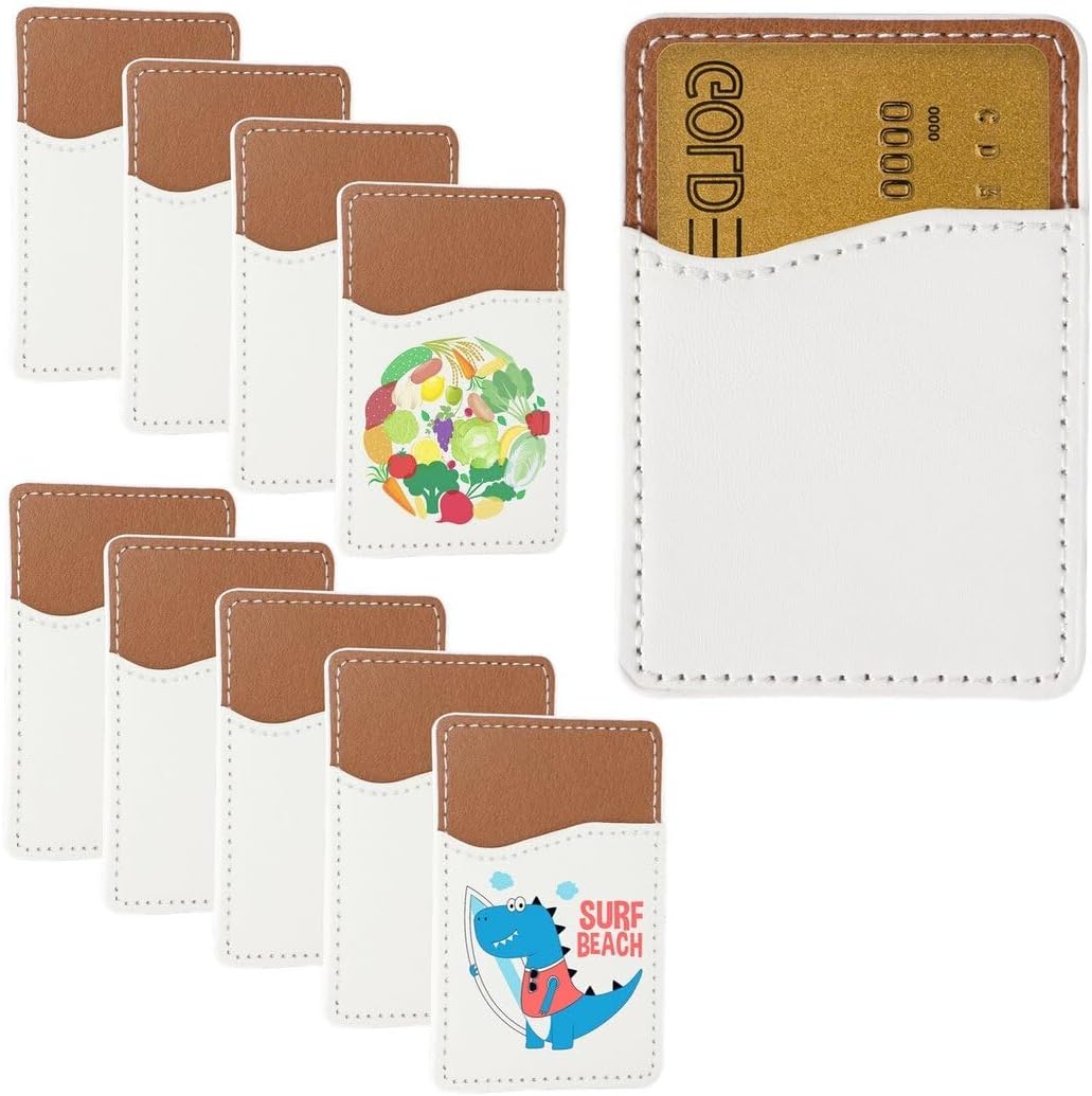 Amazon.com: Card Holders for Cell Phones 10PCS PU Leather Phone Back ...