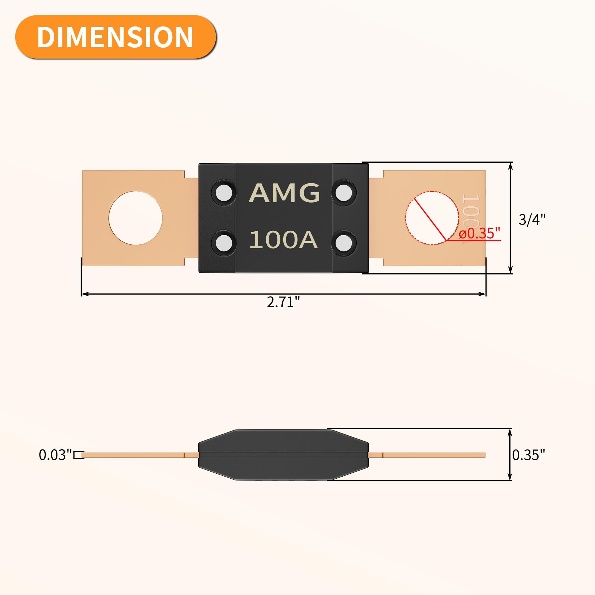 Snapklik.com : 3Pcs 100A MEGA Fuse, High Current Bolt Mount Automotive ...