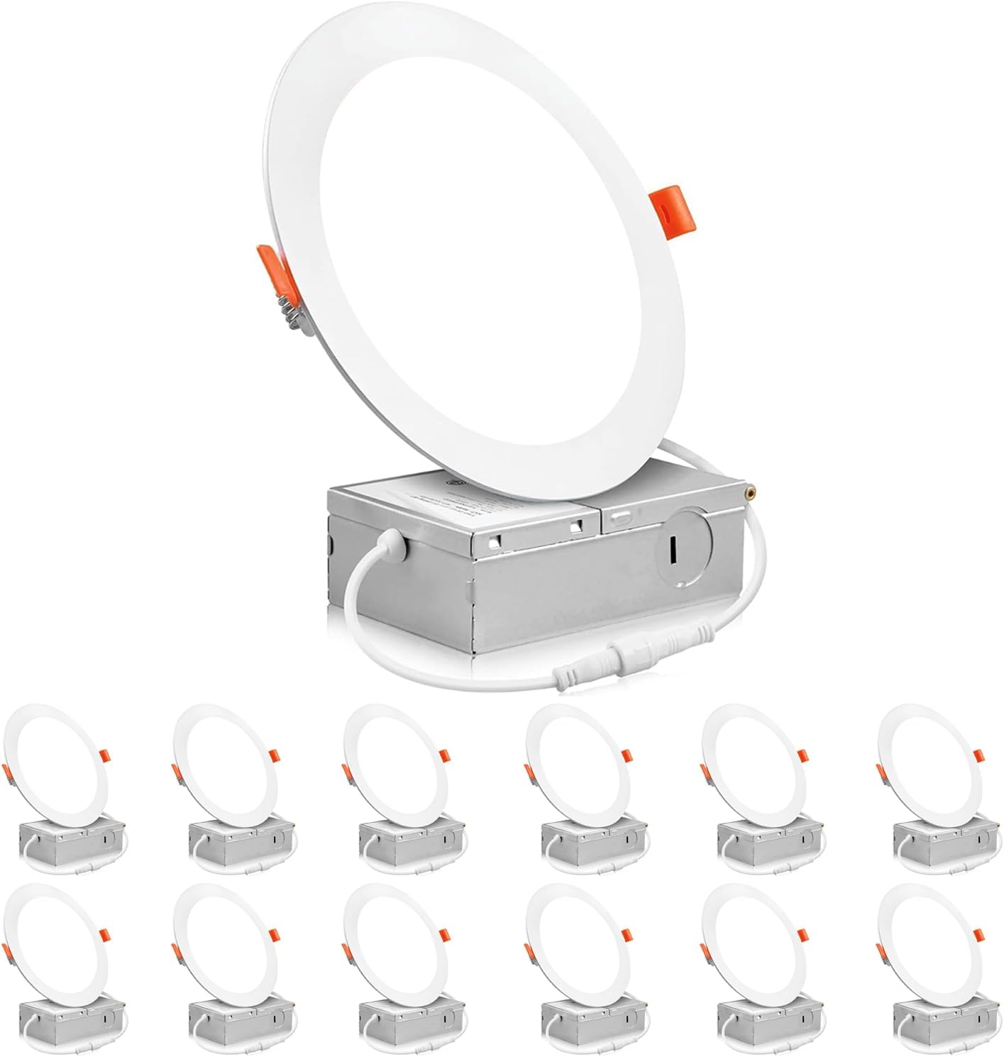12 Pack Recessed Lighting 6 Inch LED Can Lights with Junction Box ...