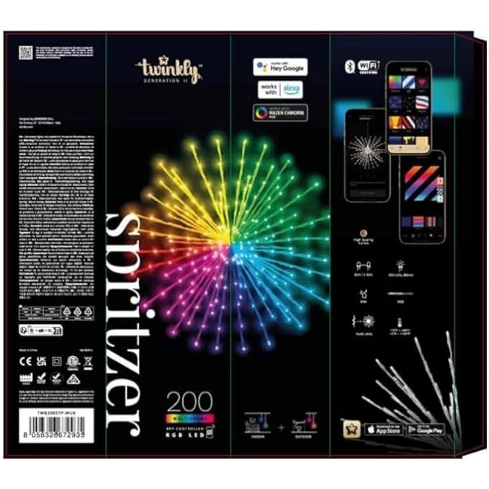 Twinkly Spritzer RGB, Decorative LED Lights, in- and Outdoor Smart ...