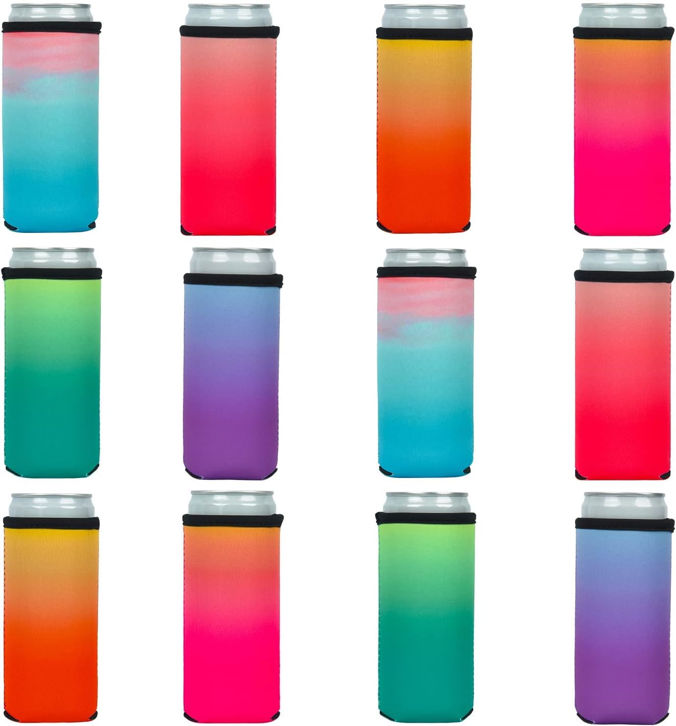 Amazon.com: Slim Can Sleeves, Reusable Neoprene Bottle Insulator Sleeve ...