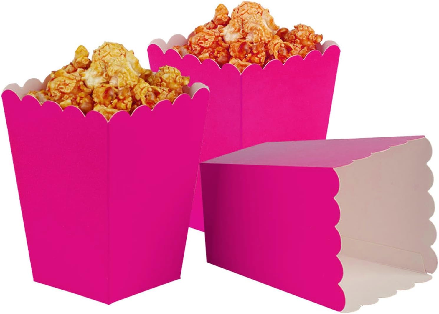 Amazon.com: AimtoHome Hot Pink Popcorn Boxes Mini Paper Popcorn Box ...