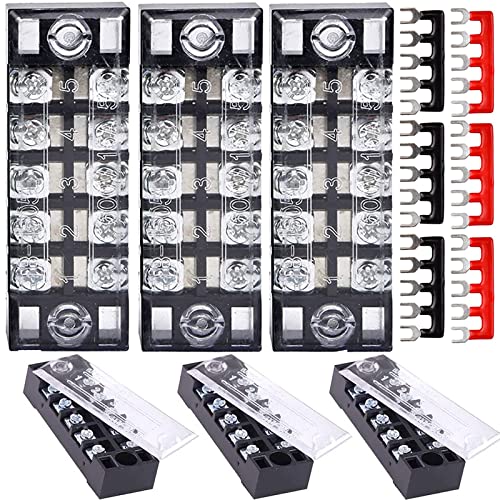 Snapklik.com : Terminal Blocks 5 Position 12PCS 6 Set, Dual Row Buss ...