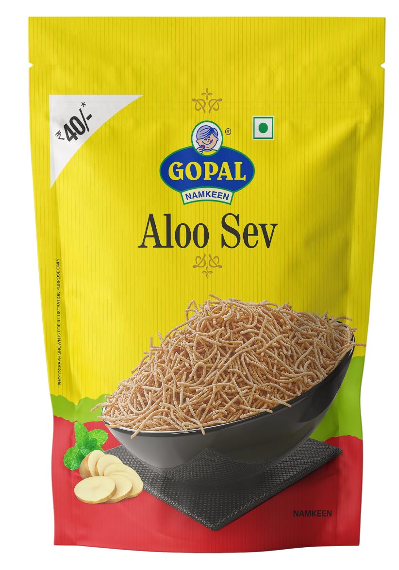 Gopal Namkeen Aloo Sev 720 g (180 g X 4 Pack) : Amazon.in: Grocery ...