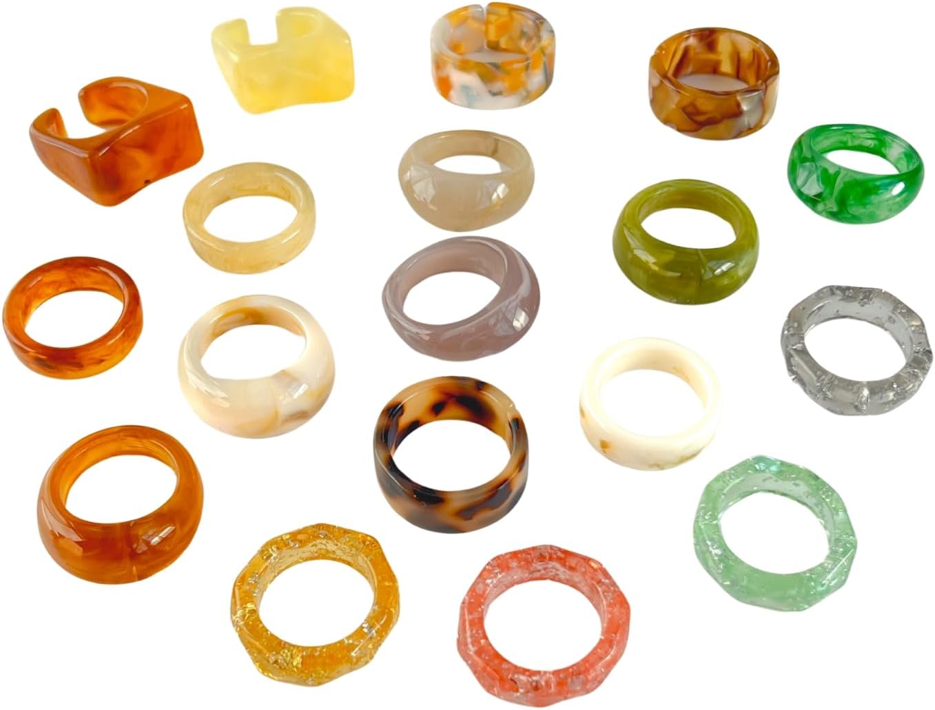 Amazon.com: Viva Joya 24-30pcs Resin Rings, Plastic Rings Acrylic Rings ...
