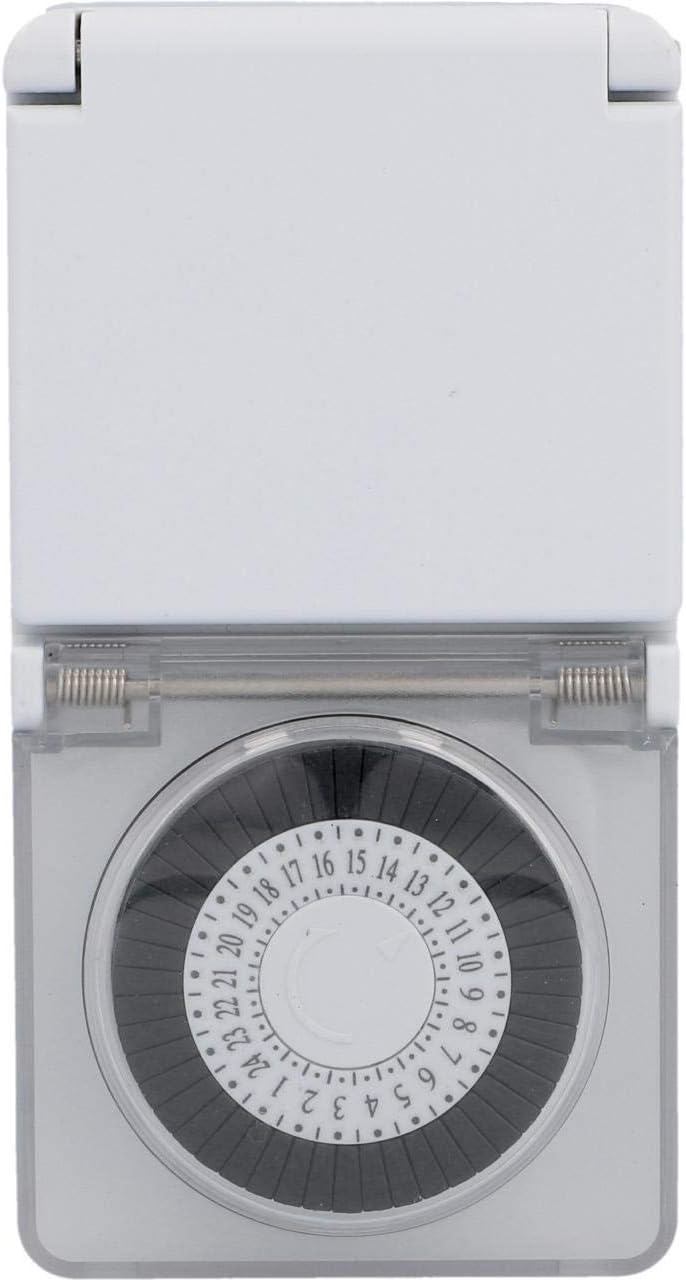 UNITEC day timer, mechanical, for outdoor use IP44, analog, white, 30 ...