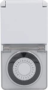 UNITEC day timer, mechanical, for outdoor use IP44, analog, white, 30 ...
