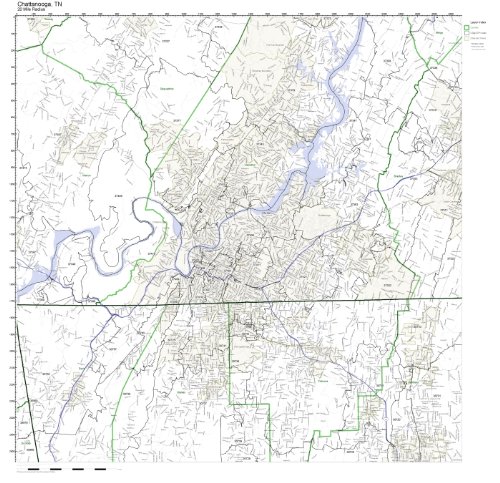 Amazon.com: Chattanooga, TN ZIP Code Map Laminated : Office Products