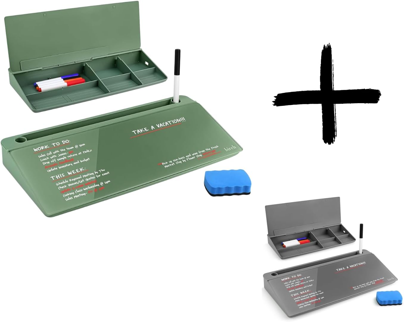 Amazon.com : Birch Compact Desktop Whiteboard Bundle - Glass Desk Dry ...