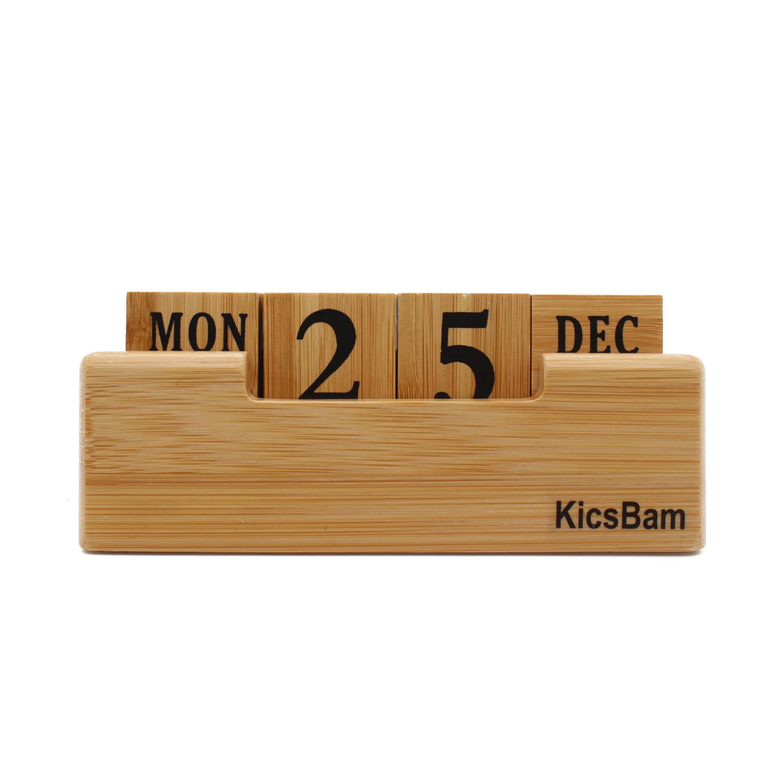 Amazon.com : Kicsbam Perpetual Calendar, Bamboo Wooden Block Calendar ...