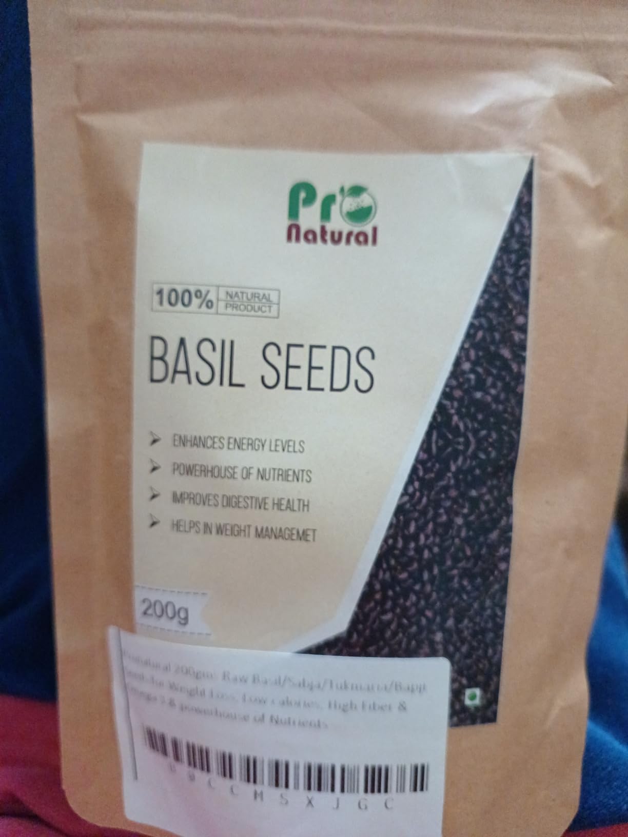 Pronatural 200gms Raw Basil/Sabja/Tukmaria/Bapji Seeds for Weight Loss ...