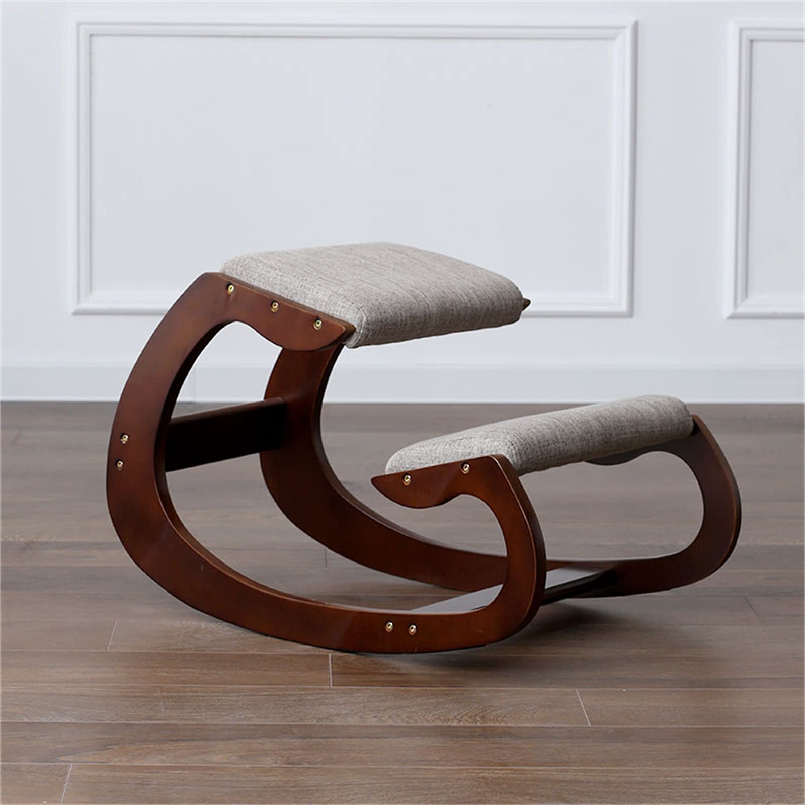 Buy Wood Ergonomic Kneeling Chair, Posture Rocking Kneeling Stool ...
