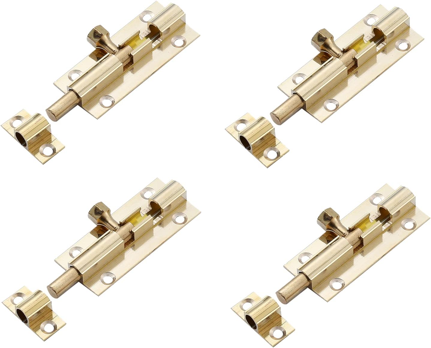 Amazon.com: 4 PCS Brass Barrel Bolt Slide Latch Lock 2 Inch, Security ...