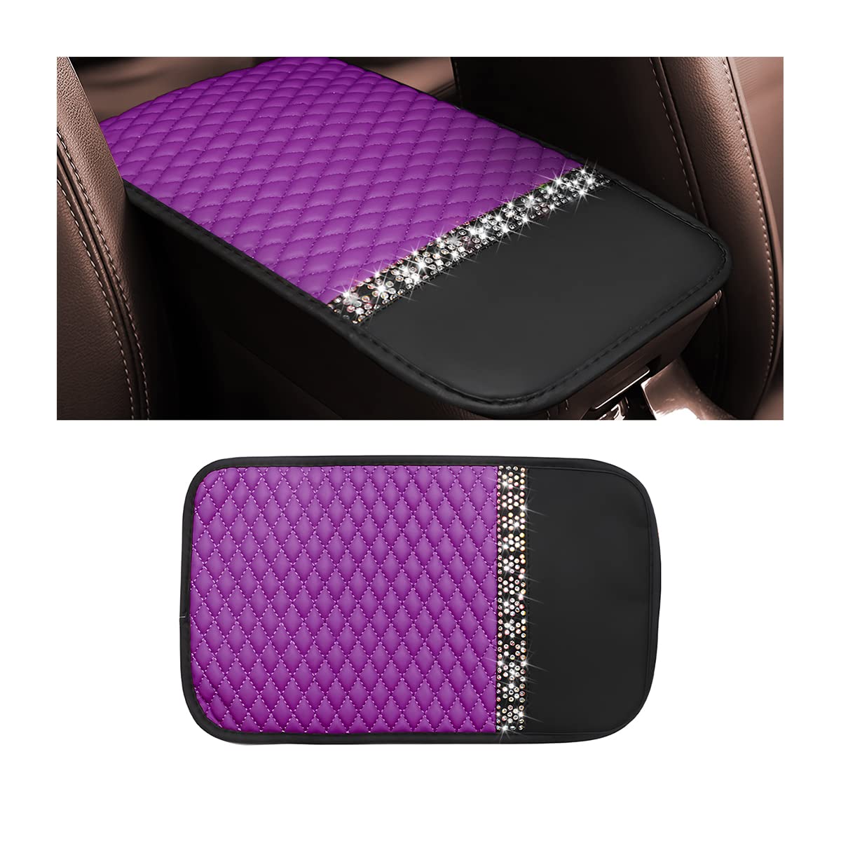 Amazon.com: Bling Leather Car Center Console Cover, Car Center Console ...