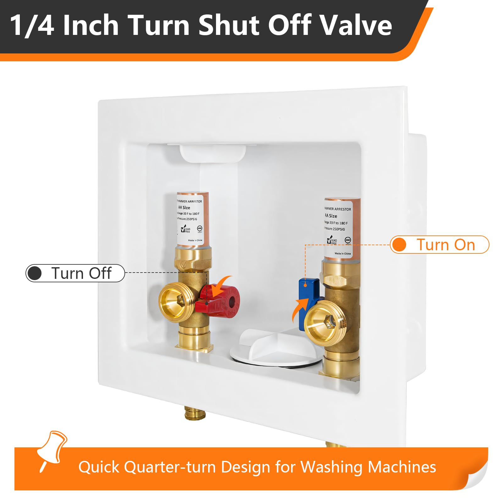 Snapklik.com : HeSun Washing Machine Outlet Box, 1/2 Inch Crimp Pex ...