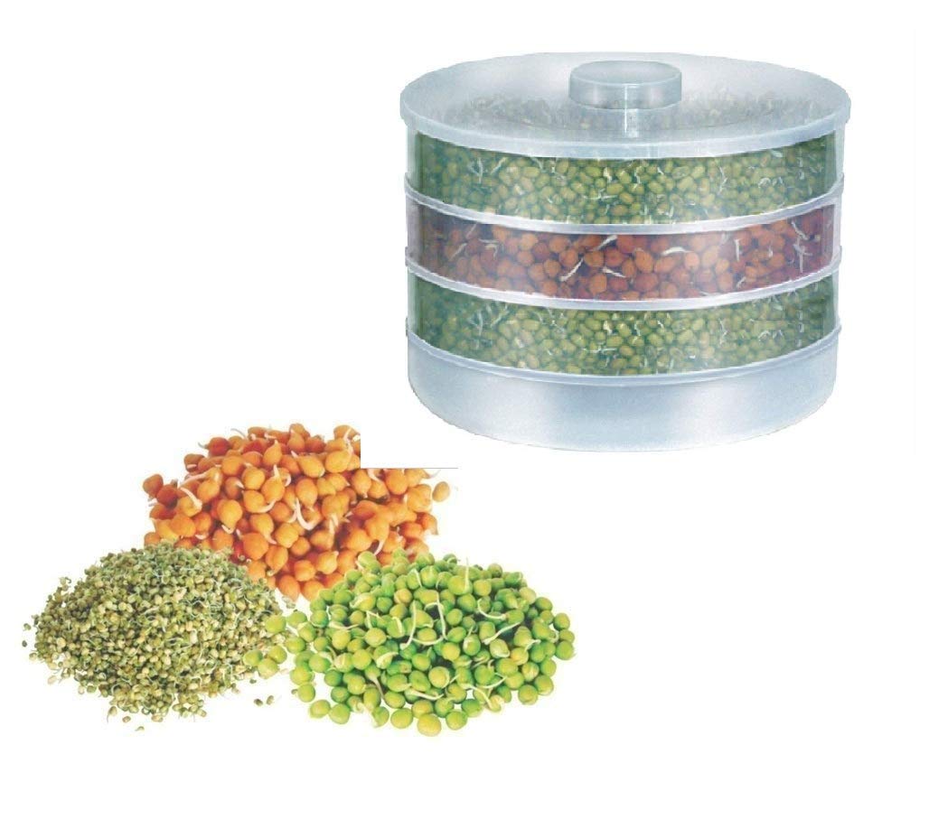 Buy Naivete Plastic Hygienic Sprout Maker Box with 4 Container, Organic ...