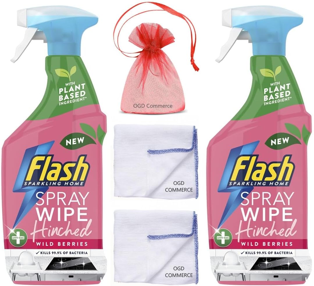 Flash Sparkling Home Spray Wipe Hinched, Antibacterial Multi-Surface ...