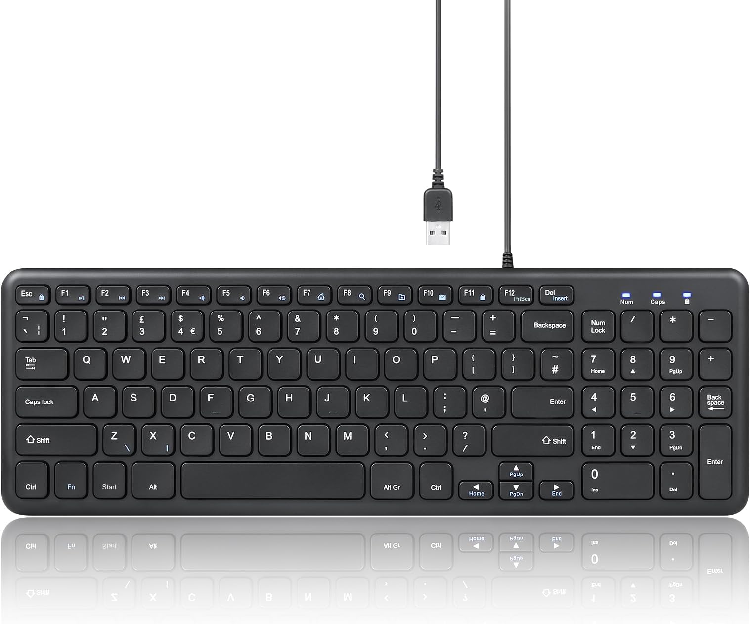 Low noise, non-reflective black USB keyboard : Amazon.co.uk: Computers ...