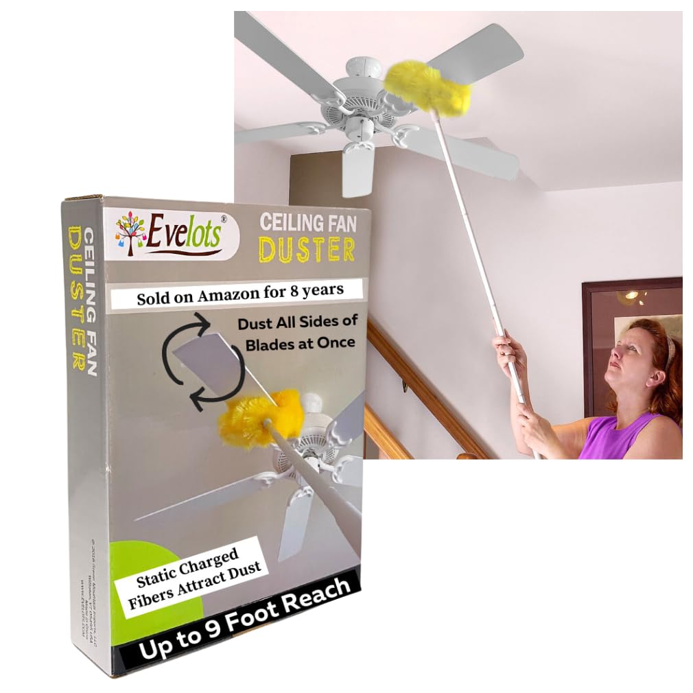 Amazon.com: Evelots Ceiling Fan Blade Brush Cleaner - Long Extension ...