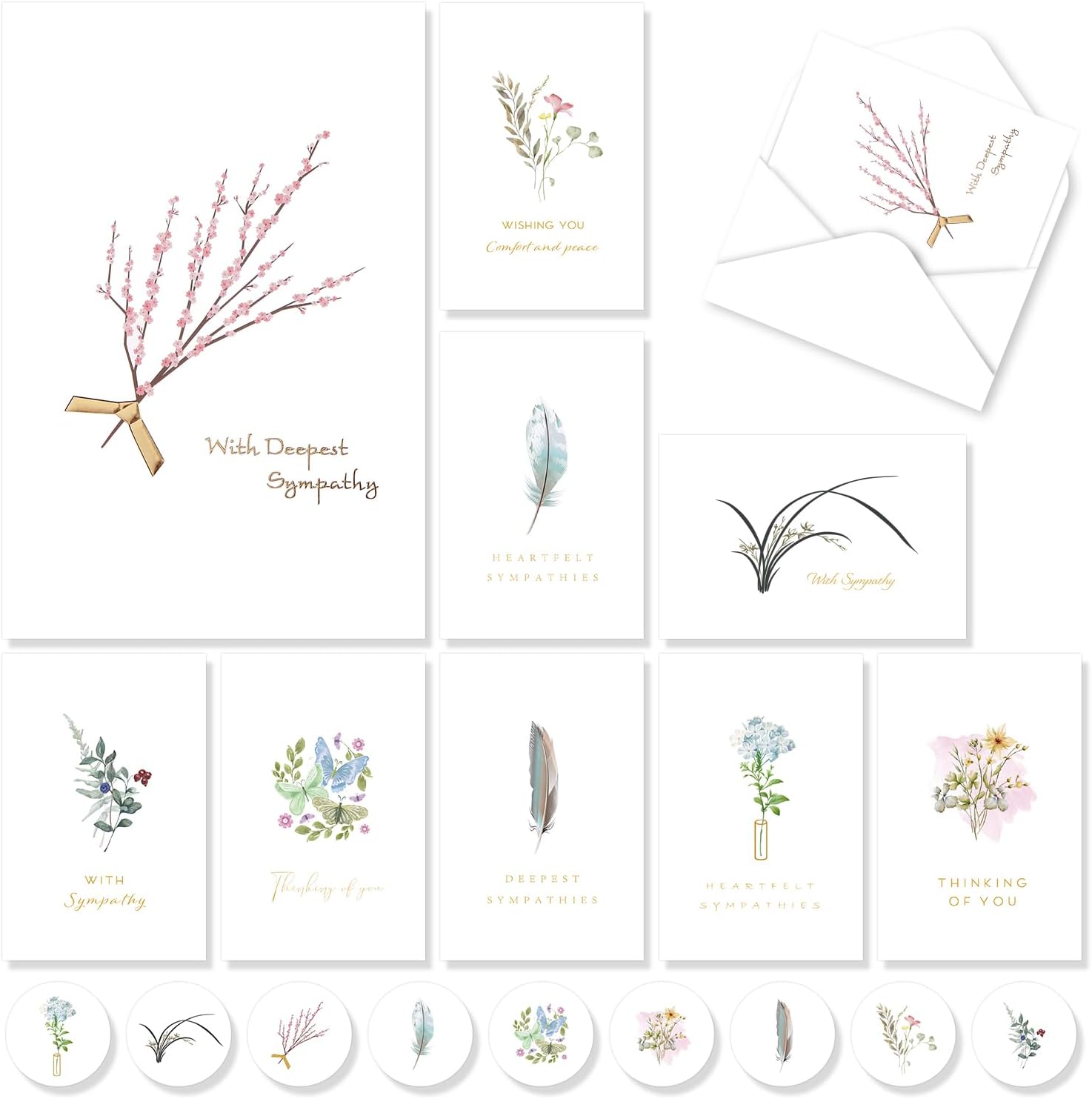 Amazon.com : GreenPine 27 Pcs Sympathy Cards Greeting Cards with ...
