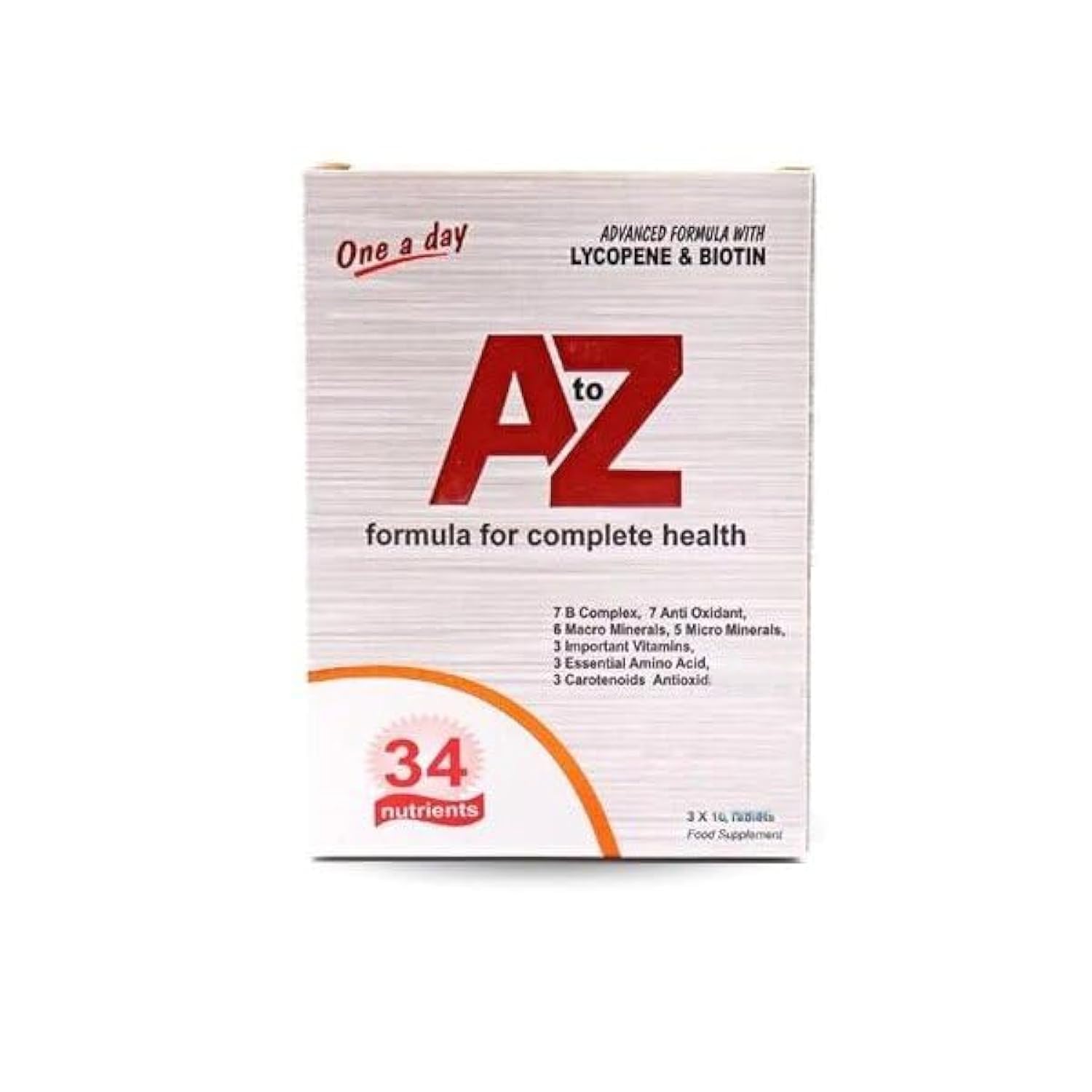 A To Z Multivitamins 34 Nutrients Formula For Complete Health ...