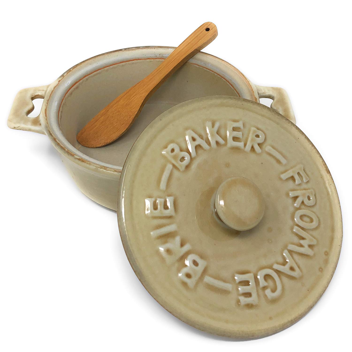 Snapklik.com : Bloomingville Reactive Glaze 7-inch Stoneware Brie Baker