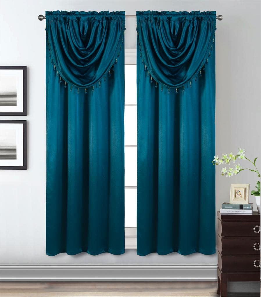Amazon.com: GLORY RUGS Window Panel with Attached Valance Curtain ...