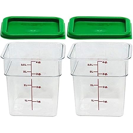 Amazon.com: Cambro Set of 3 Square Food Storage Containers with Lids, 2 ...